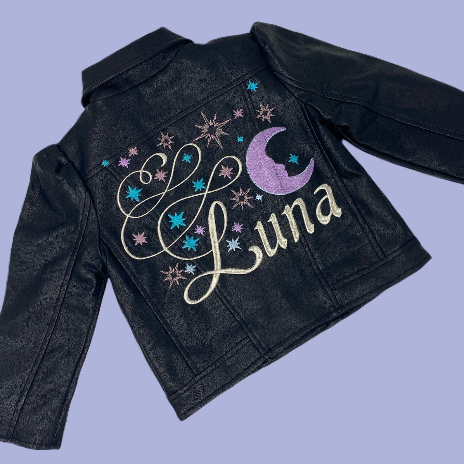 Custom Name Jacket Kid Leather Jacket Floral Wreath - Etsy UK