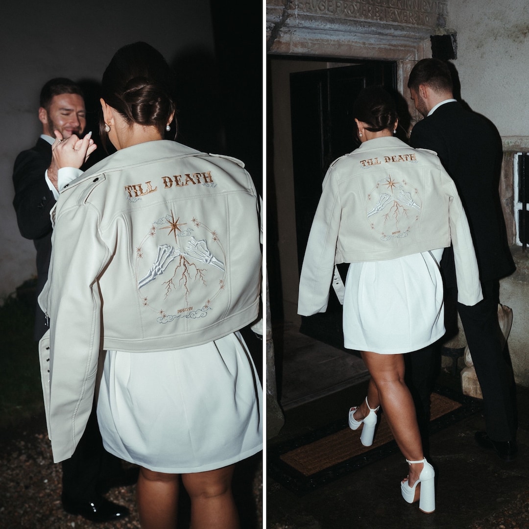 Bride Vegan Leather Jacket Bridal Cover up Custom Bride Jacket Zodiac ...