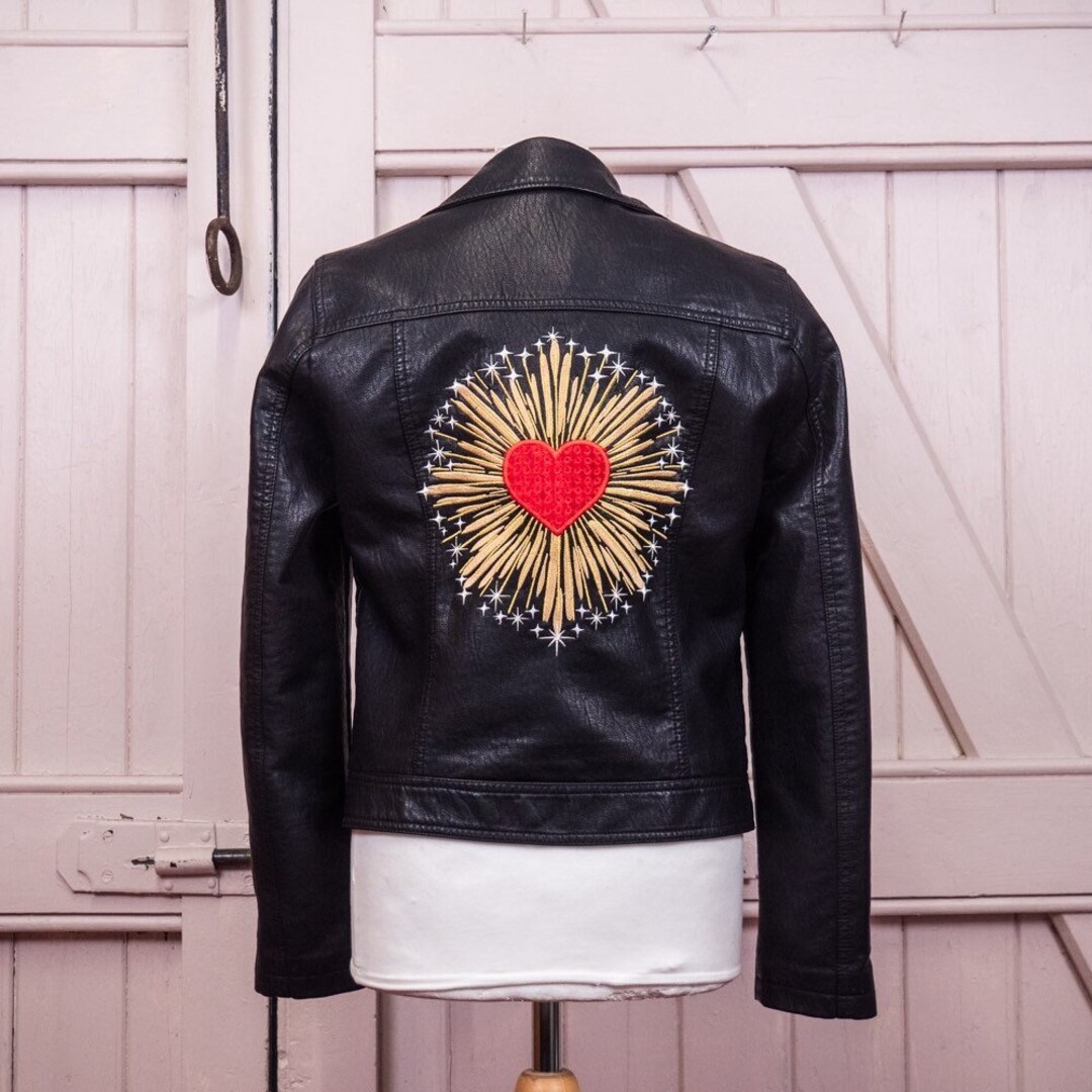Gothic Wedding Black Leather Bridal Leather Valentines Heart Jacket ...