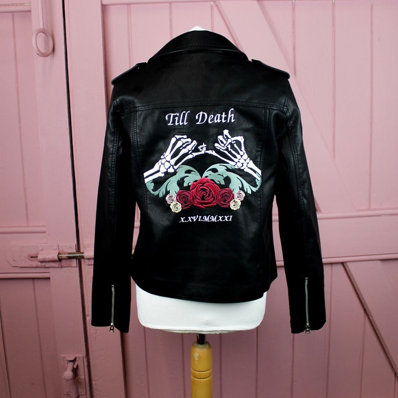 Till Death Do Us Part Black Bride Leather Jacket Bridal Cover - Etsy