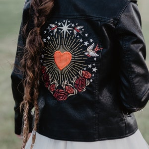 Valentines Heart Bride Leather Jacket Stunning Bridal Cover up Custom ...