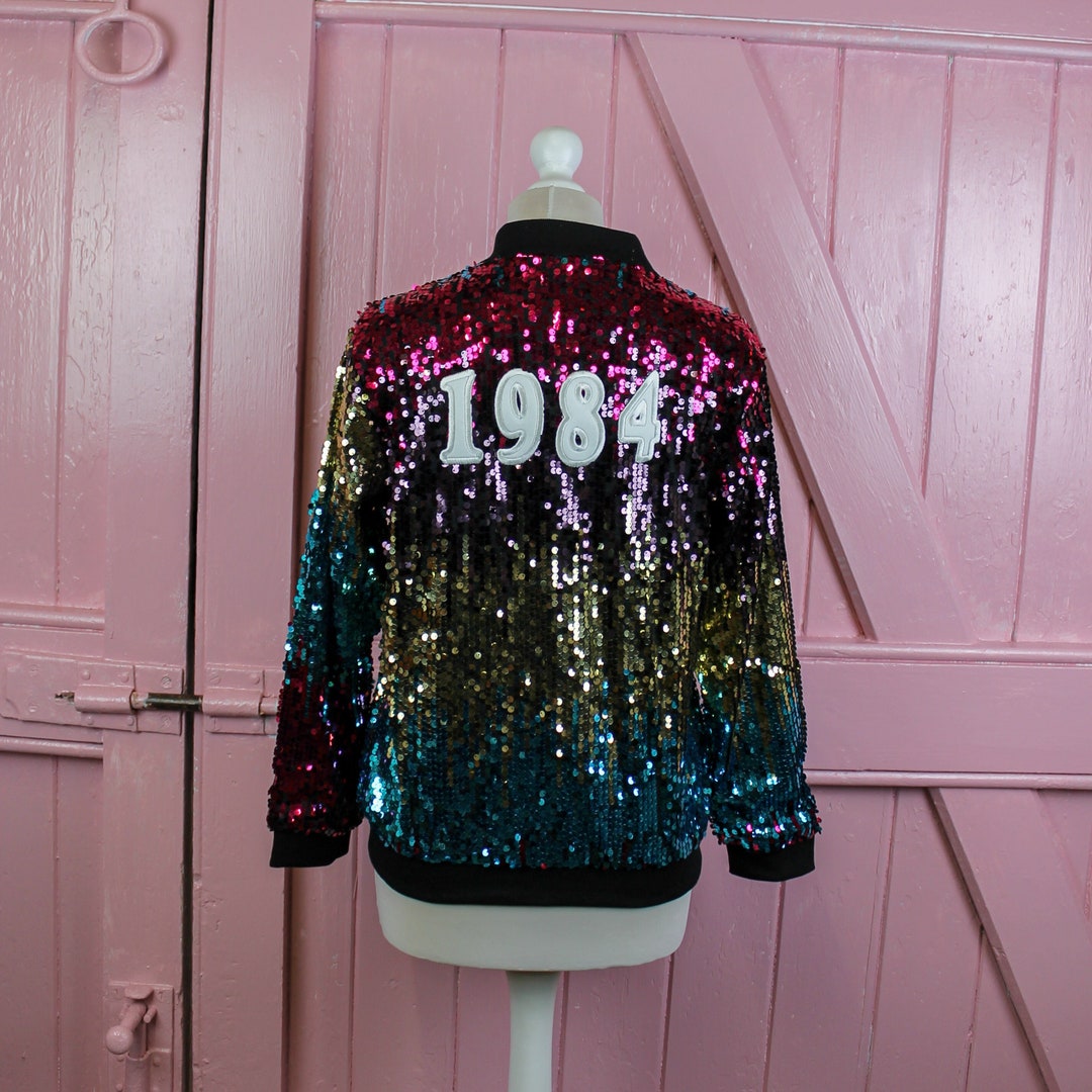 Sequin Sparkly Jacket Glitter Rainbow Bomber Jacket Custom Sequin ...