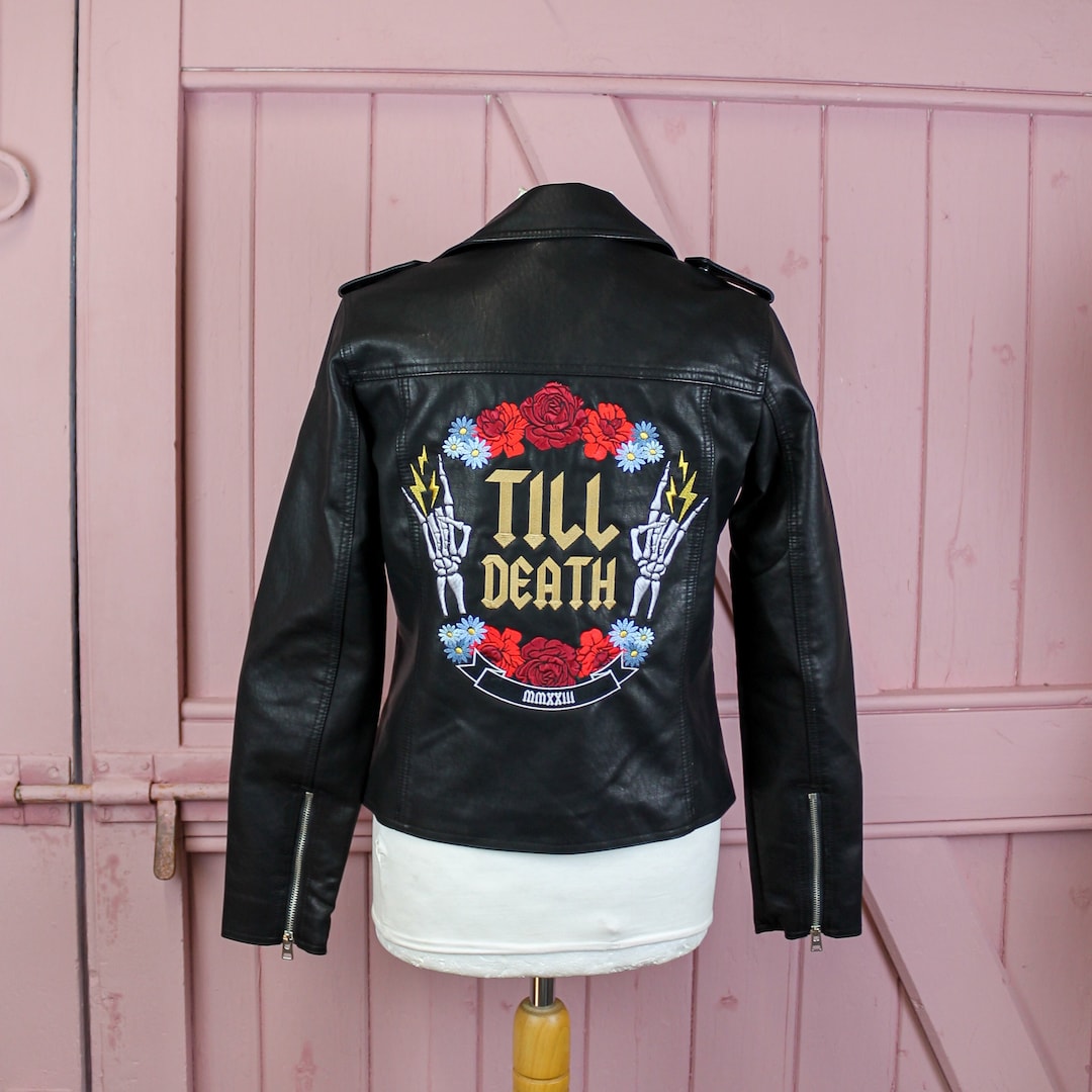 Till Death Do Us Part Black Bride Leather Jacket Custom Bride - Etsy UK