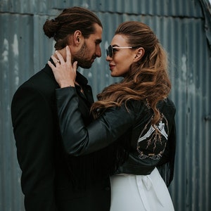 Bride Leather Jacket Embroidered Jacket Till Death Jacket Western ...