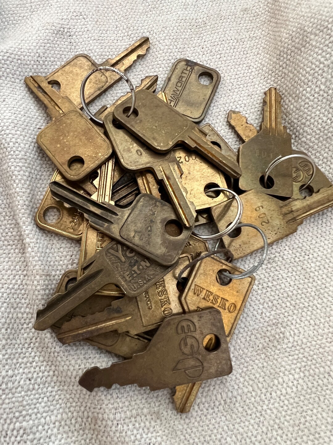 Asymmetrical Mini Brass Rectangular Keys- Set of 20 - Etsy