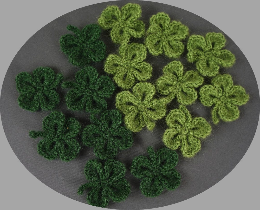 Crochet Angora Clover Leaves: Scrapbooking Appliqués (set) - Etsy