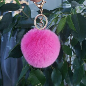Fur Keychain, Rabbit Keychain, Pom Pom Keychain, Bag Charm, Keyring ...