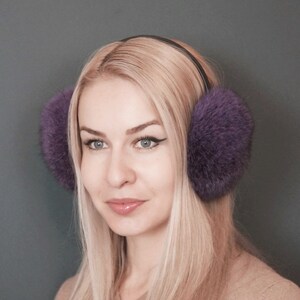 Earmuffs Purple, Real Fur Earmuffs, Earmuffs Fur, Rabbit Fur Earmuffs ...
