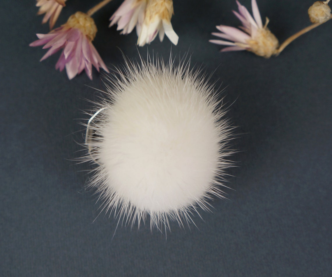 Fur Ring Mink Fur Ring Mink Fur Pompom Adjustable Ring Finger - Etsy