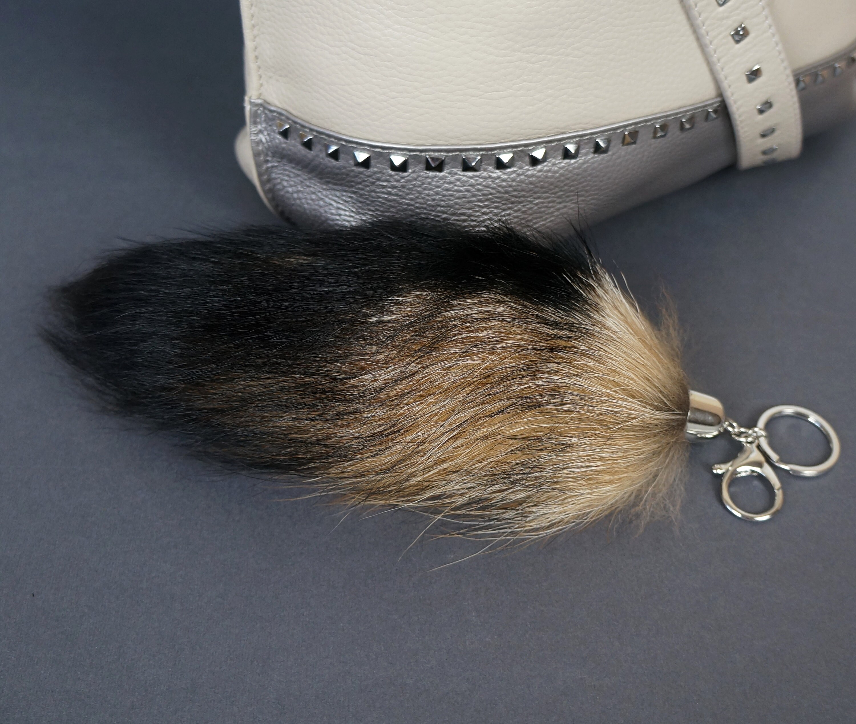 Tail Keychain Fur Keychain Raccoon Tail Raccoon Tail - Etsy