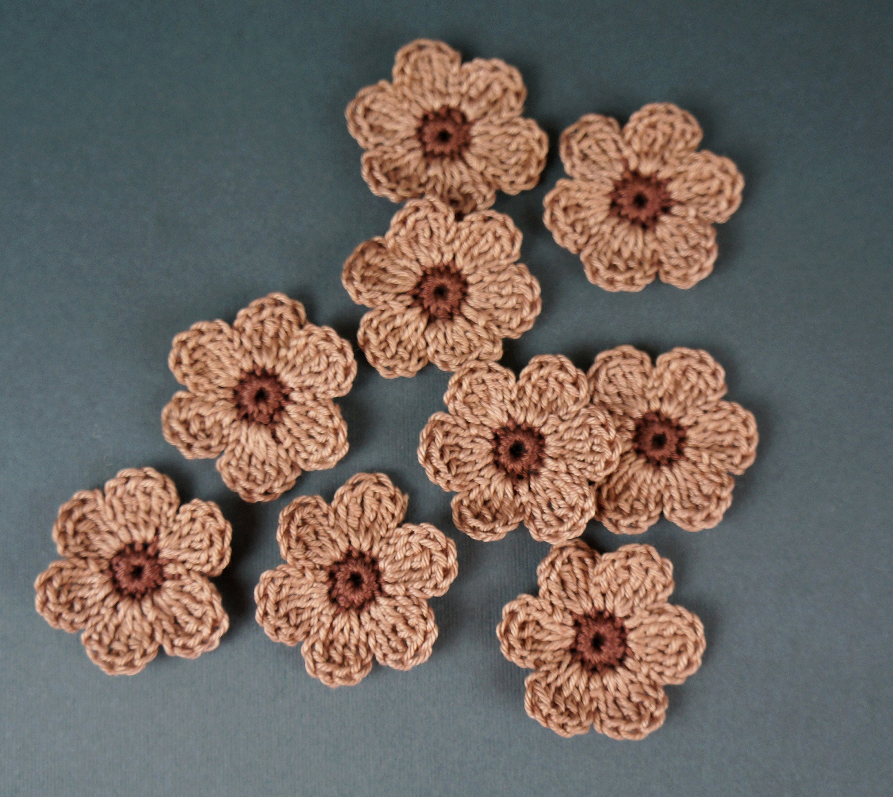 Crochet Flowers Appliques 9 Pcs & Crochet Leaves 9 Pcs | Etsy