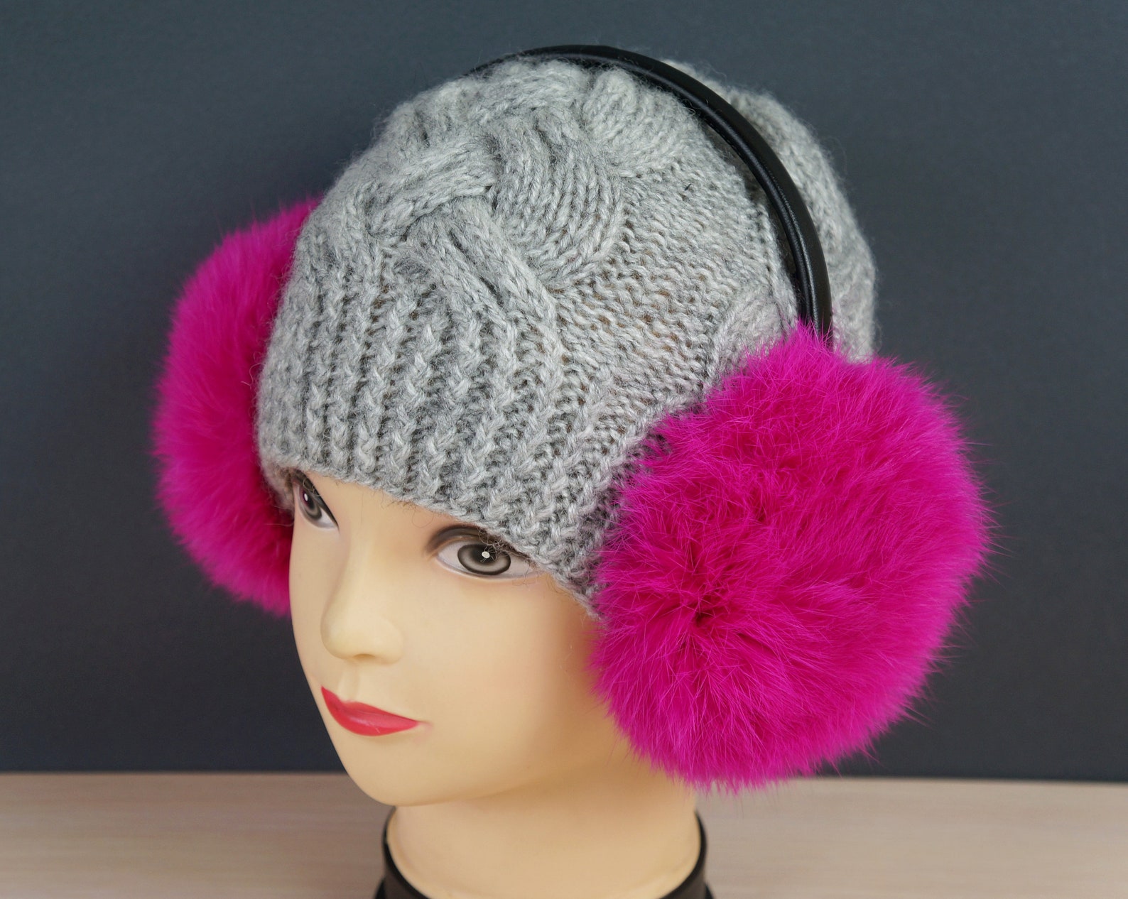 Rabbit Fur Earmuffs Winter Earmuffs Real Fur Earmuffs Fur - Etsy