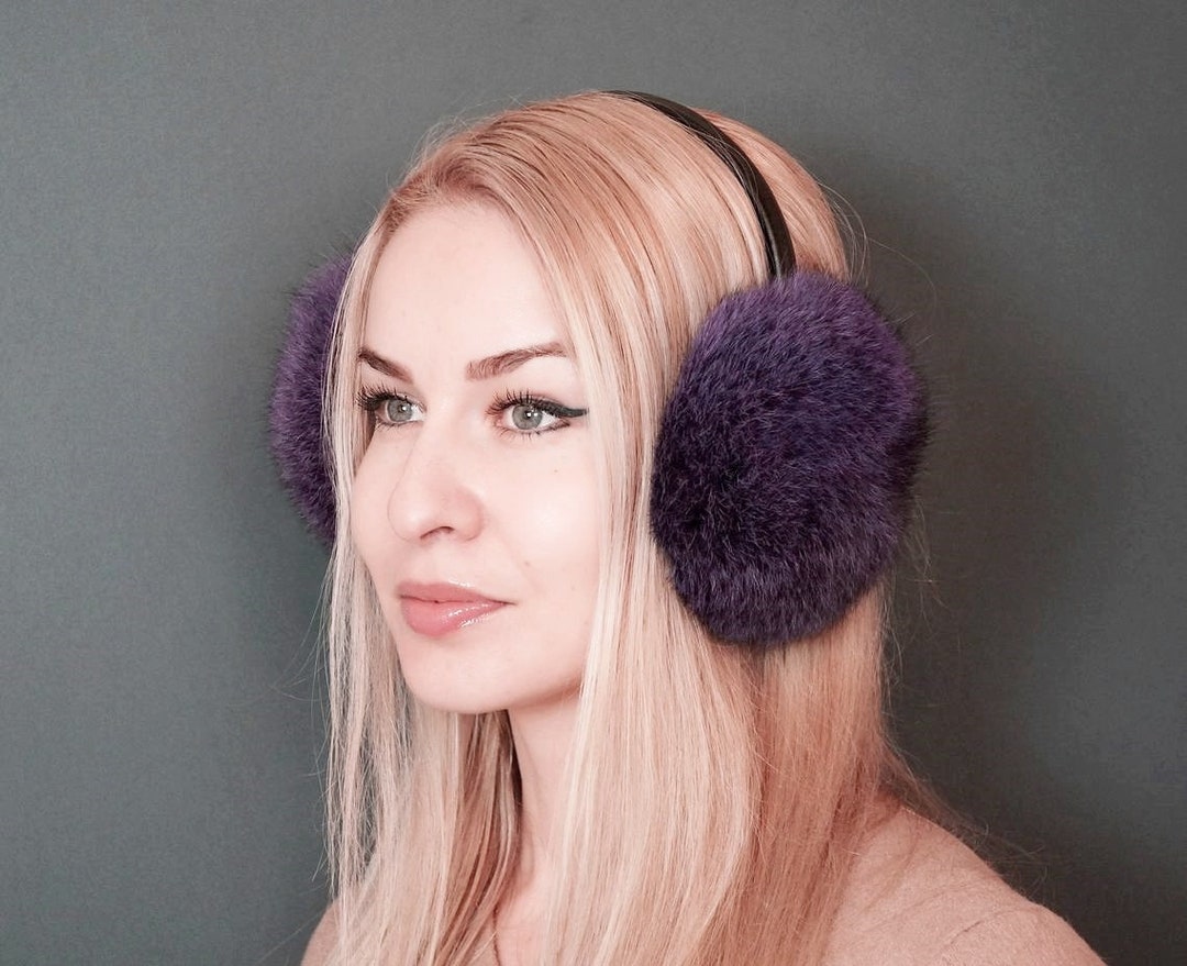 Earmuffs Purple, Real Fur Earmuffs, Earmuffs Fur, Rabbit Fur Earmuffs ...