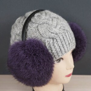 Earmuffs Purple, Real Fur Earmuffs, Earmuffs Fur, Rabbit Fur Earmuffs ...