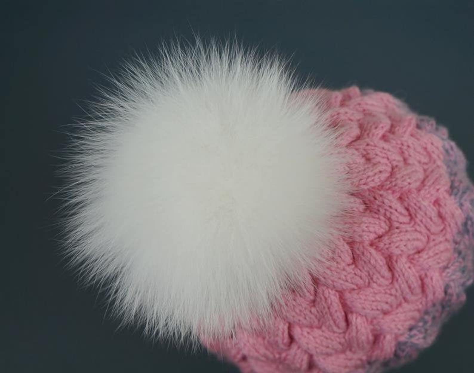 Fur Pom Pom White Pom Pom Fox Pom Pom Fur Ball Detachable - Etsy