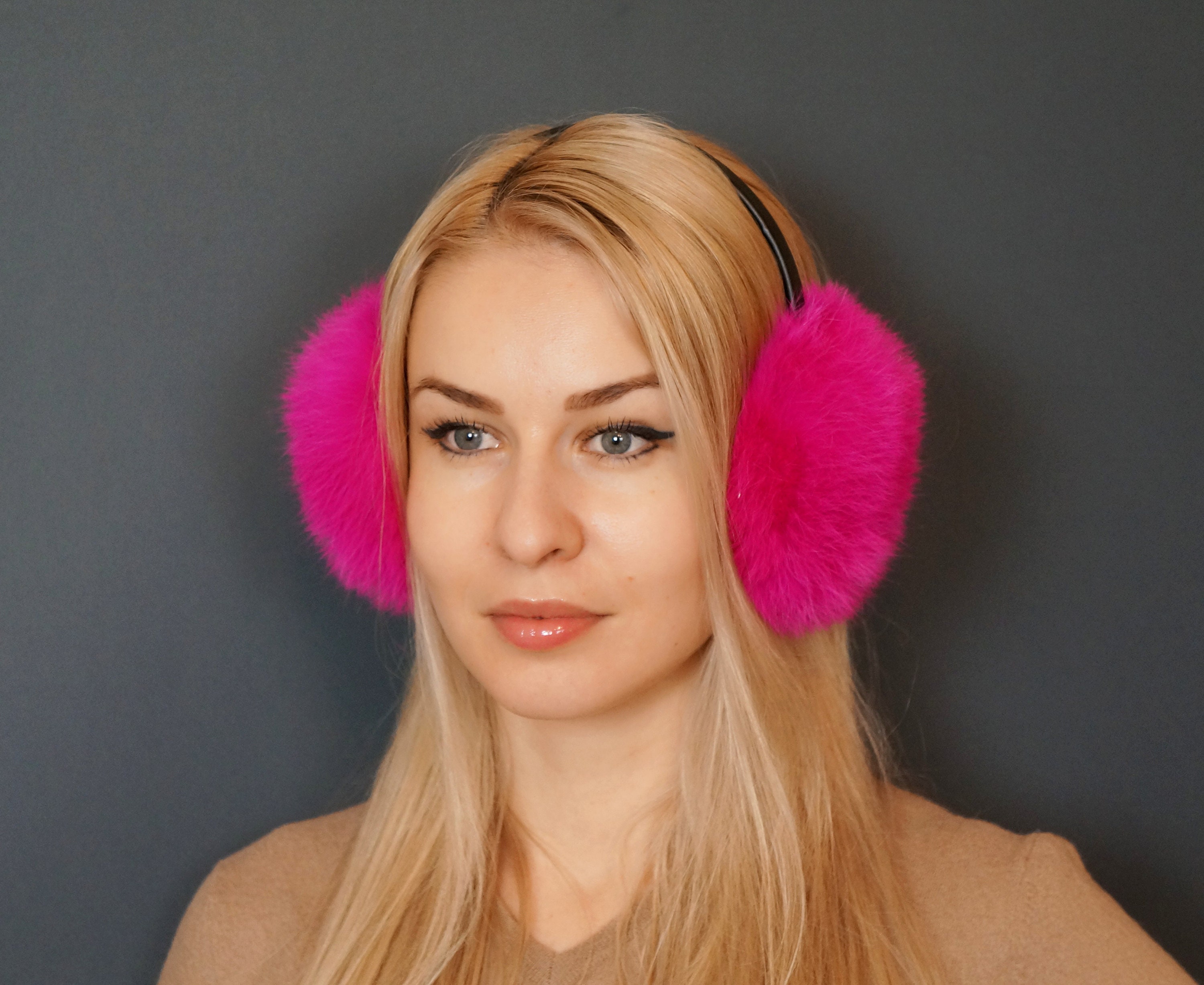 Rabbit Fur Earmuffs Winter Earmuffs Real Fur Earmuffs Fur - Etsy
