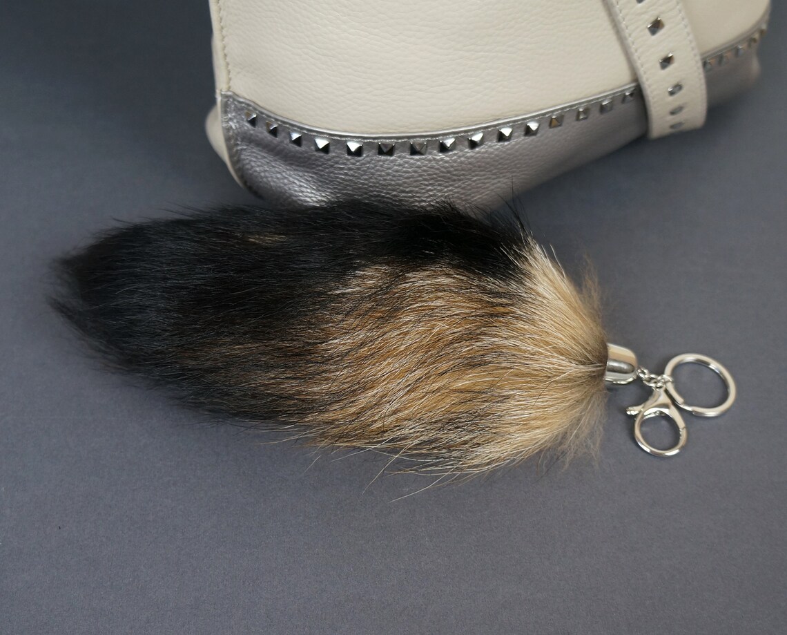 Tail Keychain Fur Keychain Raccoon Tail Raccoon Tail - Etsy