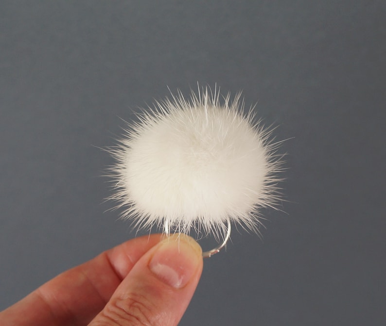 Fur Ring Mink Fur Ring Mink Fur Pompom Adjustable Ring Finger | Etsy