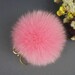 Fur Keychain Pink Keychain Fox Fur Keychain Fur Key Chain - Etsy