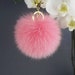 Fur Keychain Pink Keychain Fox Fur Keychain Fur Key Chain - Etsy