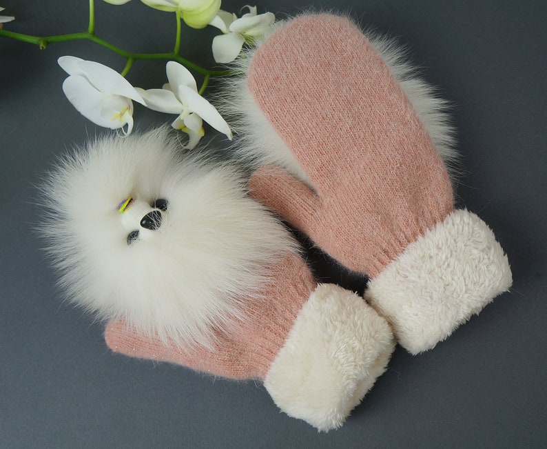 Mittens With Animals Mittens With Fur Mittens With Dogs | Etsy