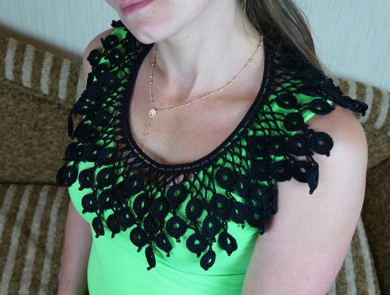 Crochet collars Knitted detachable collar Hand made collar | Etsy