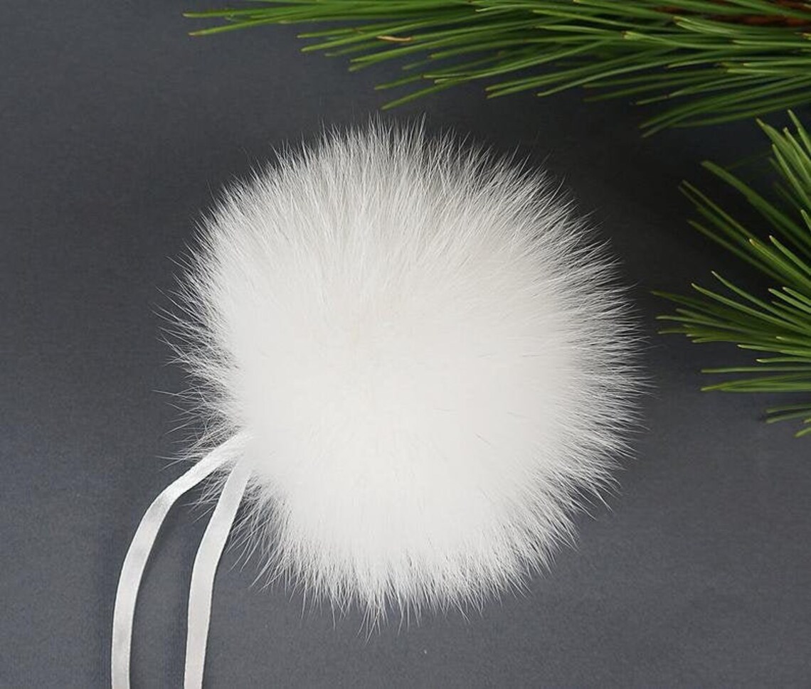 Fur pom pom White pom pom Fox pom pom Fur ball Detachable | Etsy