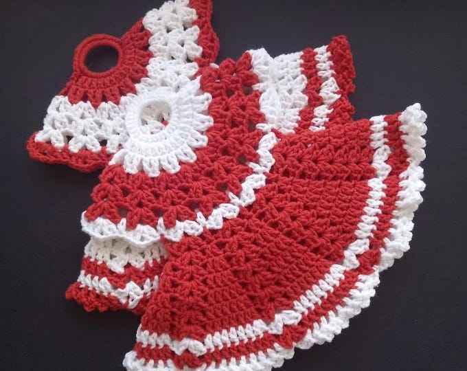 Dress Pot Holder, Crochet Pot Holder, Handmade Hot Pad, Crocheted Hot ...