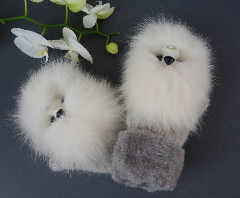 Mittens With Animals Mittens With Fur Mittens With Dogs - Etsy