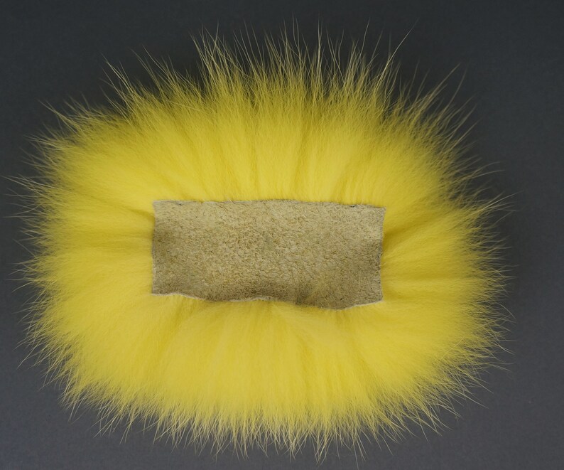 2 Pcs Yellow Fur Slides Fluffy Stripe Fox Fur Pelt Fur - Etsy