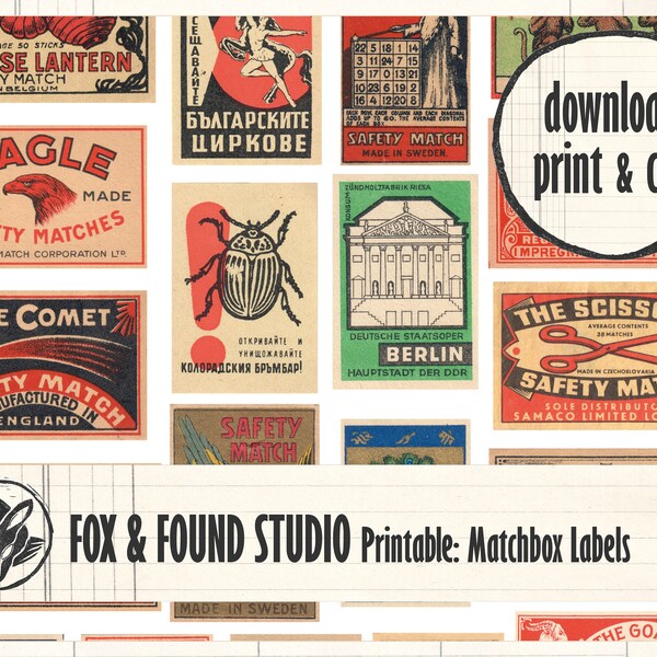 Matchbox Label - Etsy