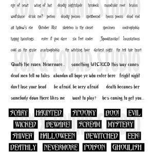 Spooky Halloween Words Printable Digital Download, A4 Sheet, Junk ...