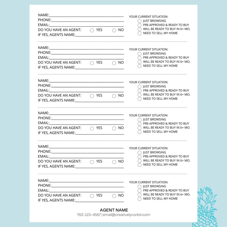 EDITABLE Open House Sign in Sheets | Real Estate Printable | Realtor ...