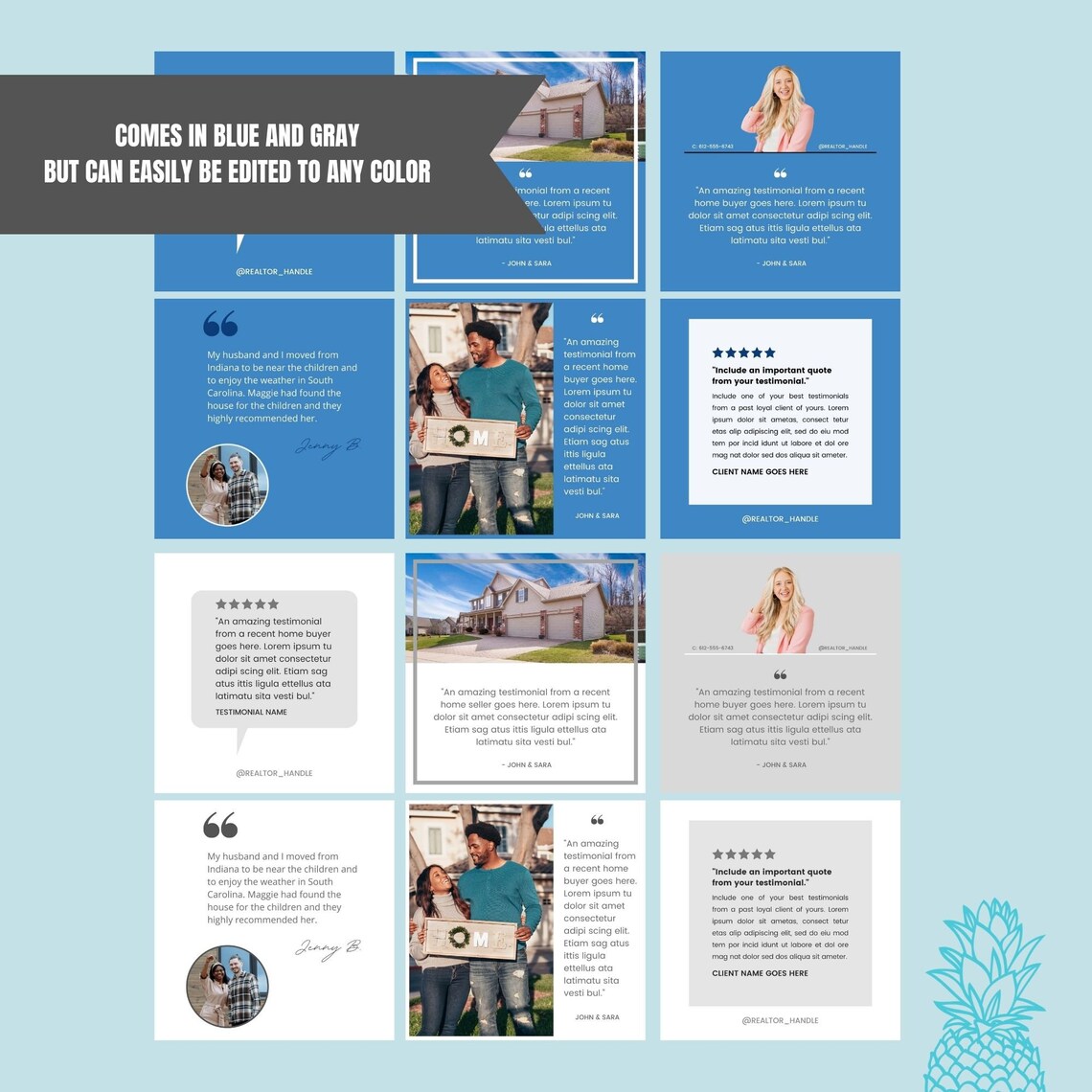 EDITABLE Testimonial Template Real Estate Template Realtor Canva ...