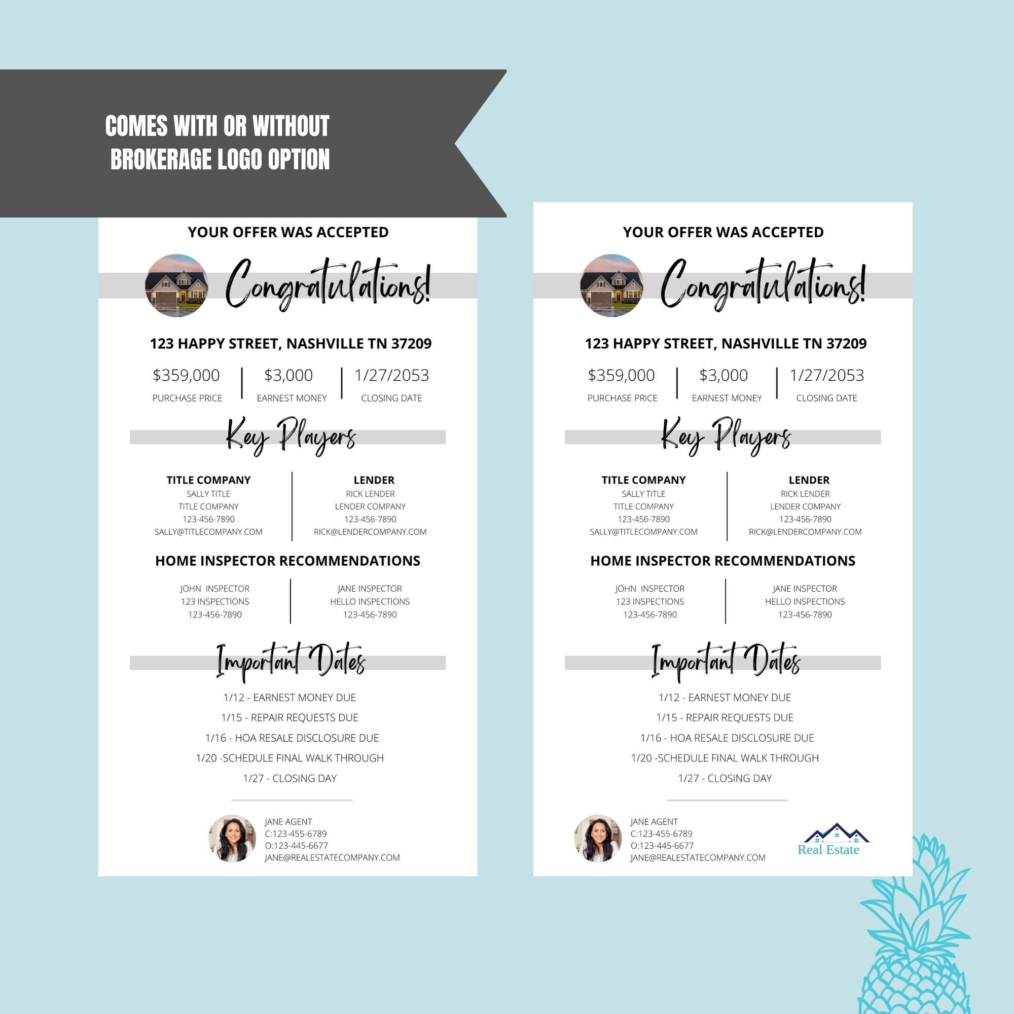 EDITABLE Offer Overview to Text to Clients | Real Estate Template ...