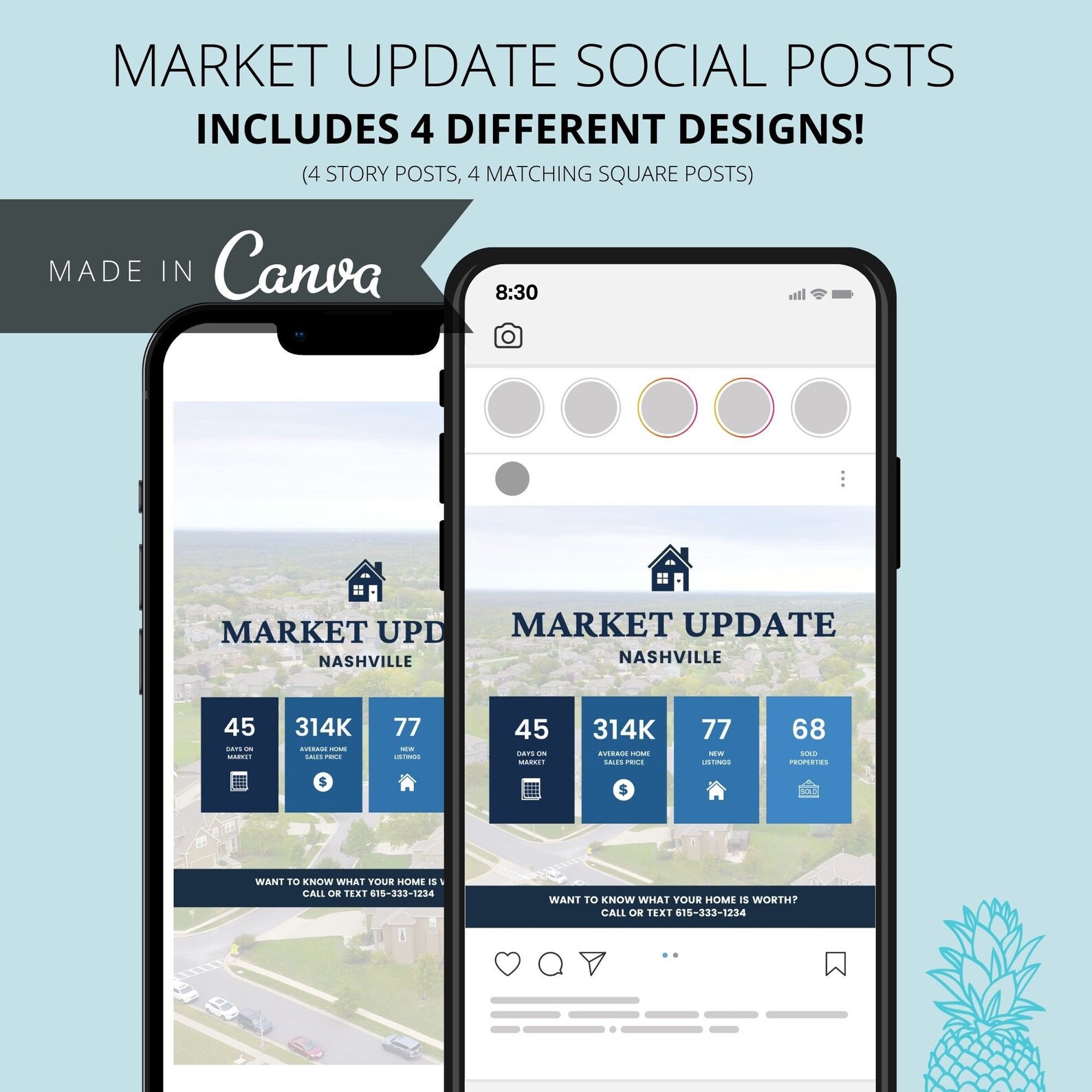 Market Update Social Media Posts & Story Templates | Real Estate Canva ...