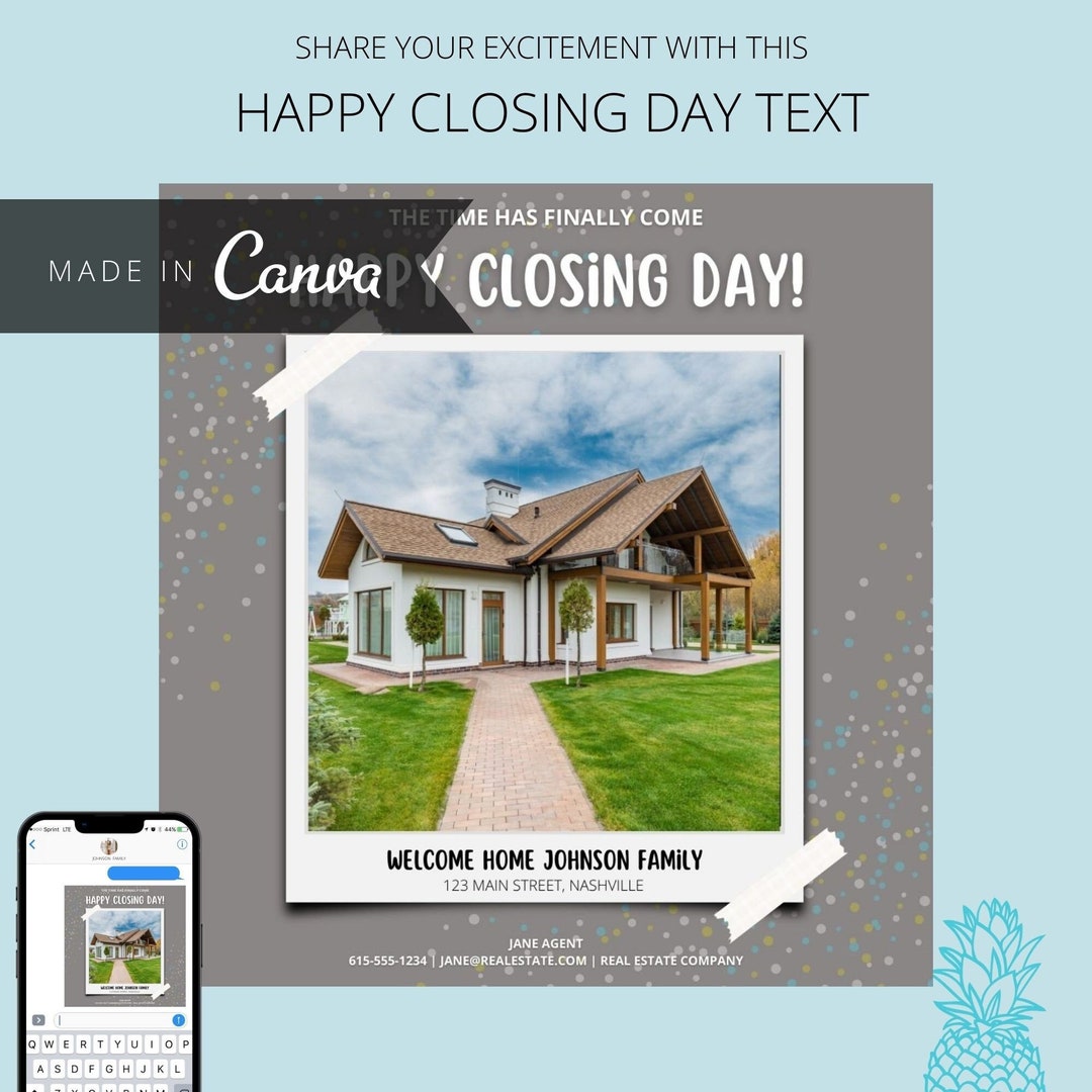 Congratulations Closing Day Text to Clients | Real Estate Template ...