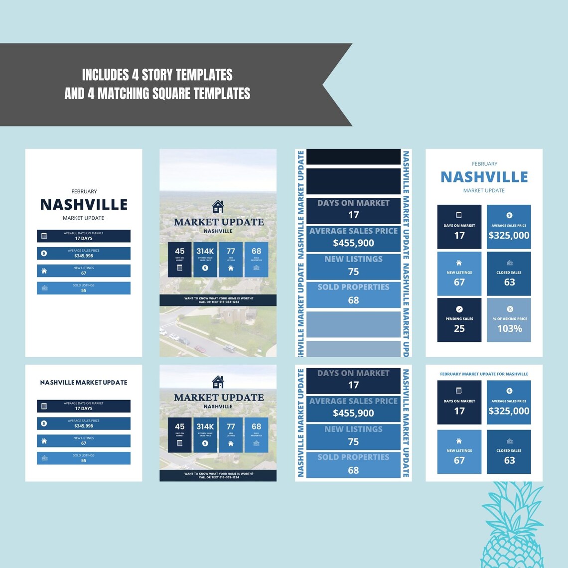 Market Update Social Media Posts & Story Templates | Real Estate Canva ...