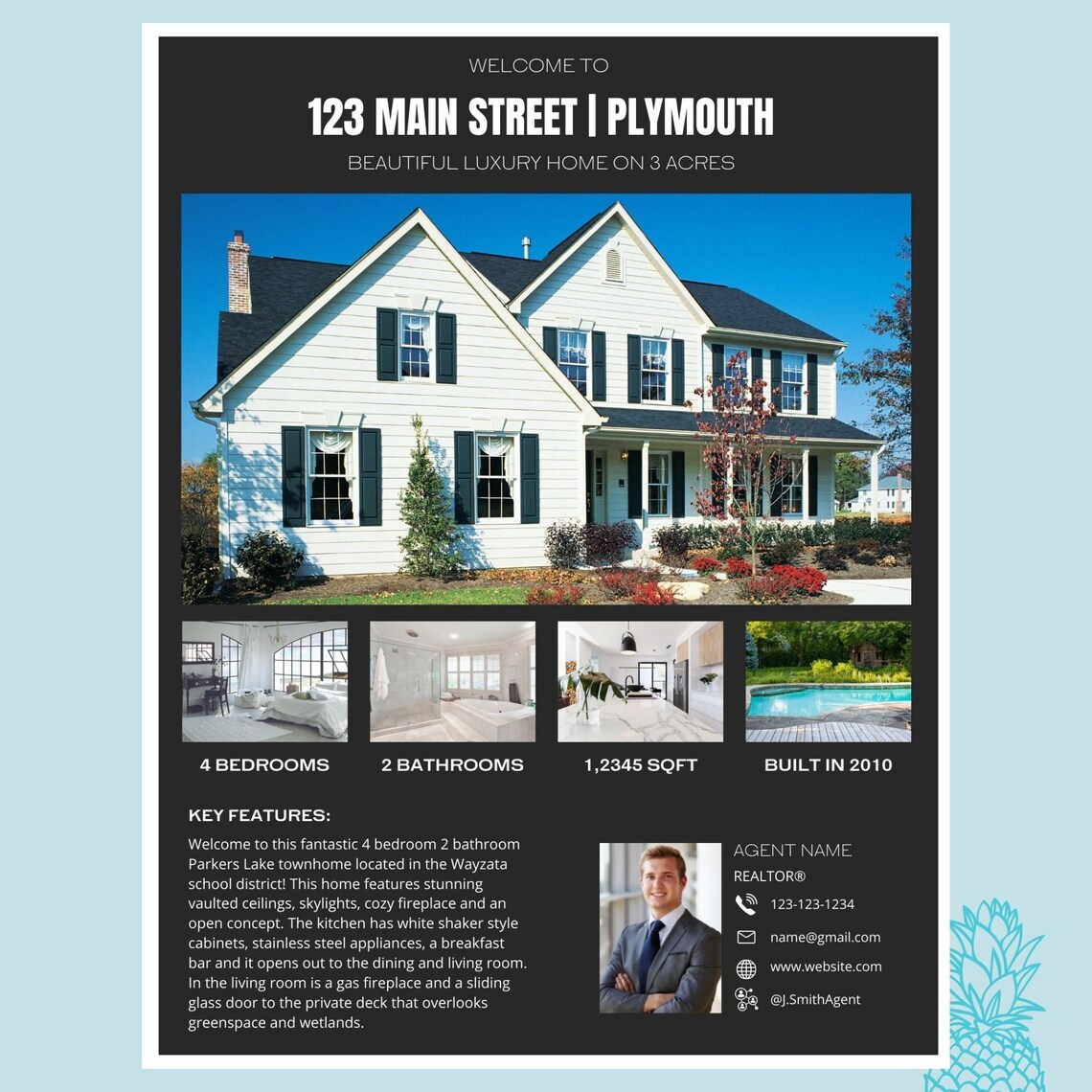 EDITABLE Property Flyer Sheets | Real Estate Printable | Realtor Canva ...