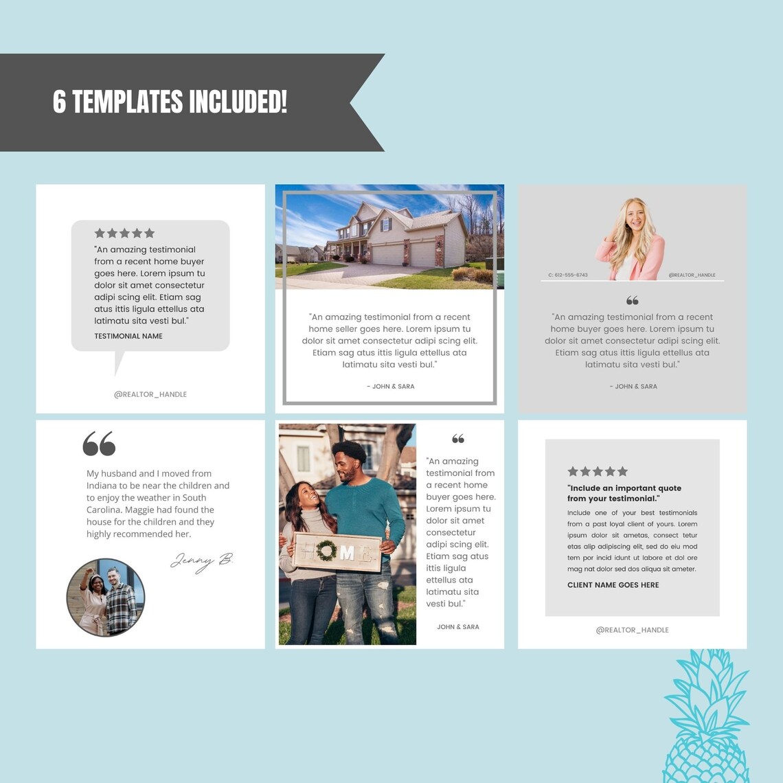 EDITABLE Testimonial Template | Real Estate Template | Realtor Canva ...