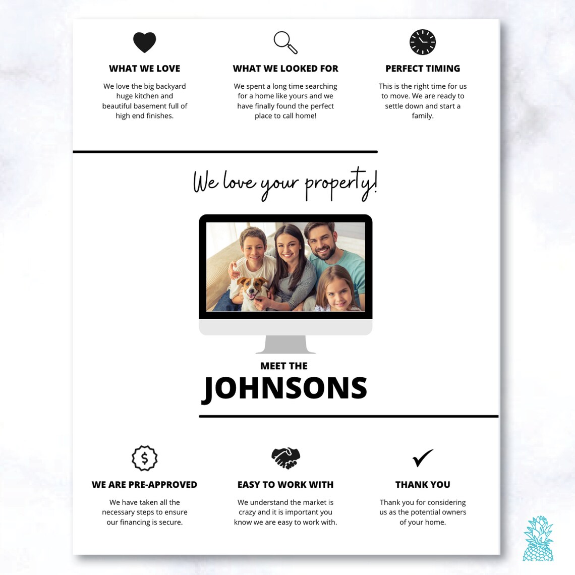 EDITABLE Buyer Letter to Seller | Template Home Offer Letter ...