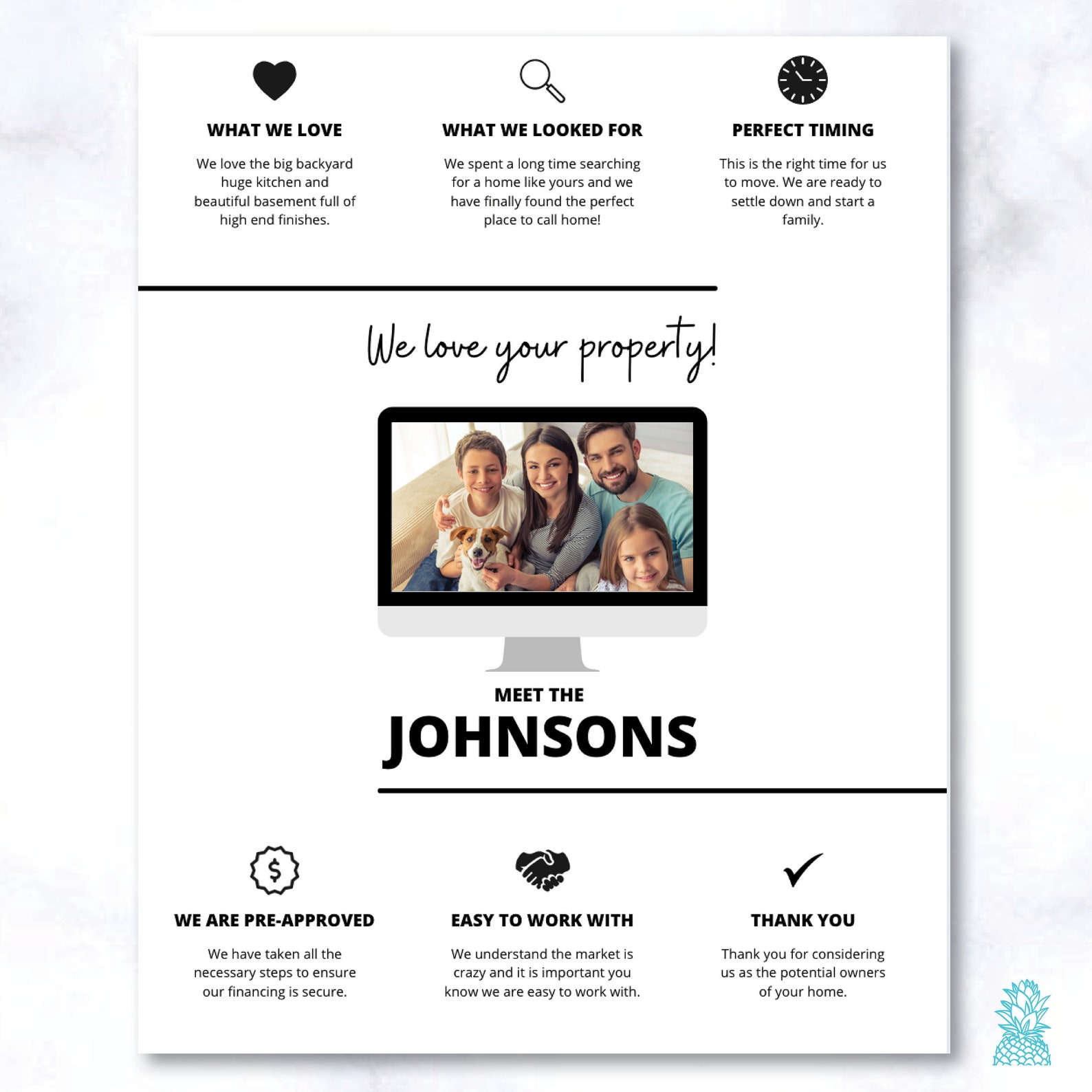 EDITABLE Buyer Letter to Seller | Template Home Offer Letter ...