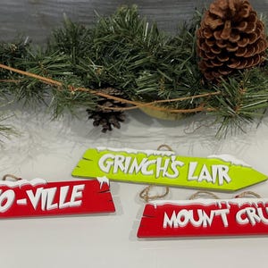 Mount Crumpit - Grinch Lair - Who-ville Sign, Stocking Sign, Christmas ...
