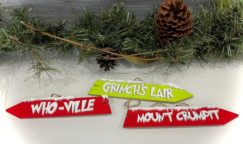 Mount Crumpit - Grinch Lair - Who-ville Sign, Stocking Sign, Christmas ...