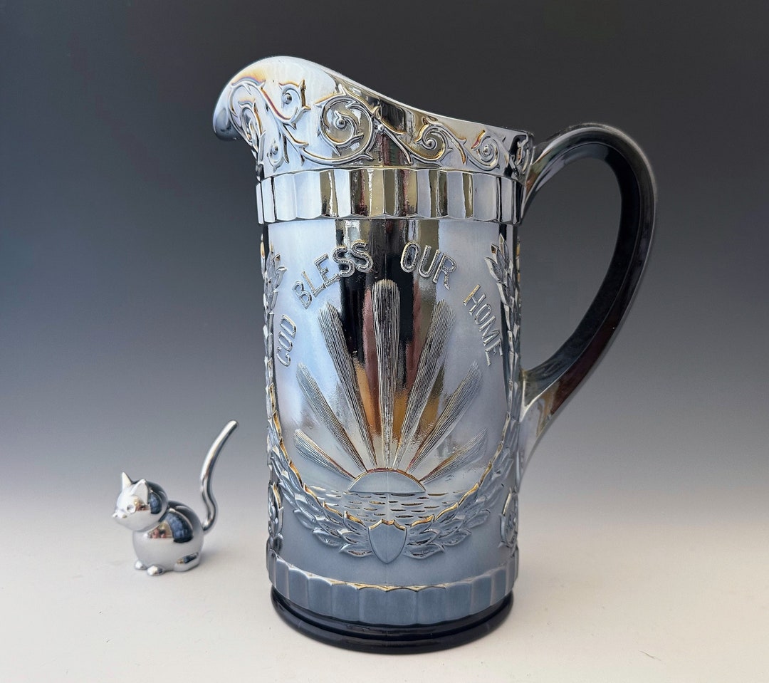 L.G. Wright God and Home Water Pitcher (1776-WP) - Iridescent Carnival ...