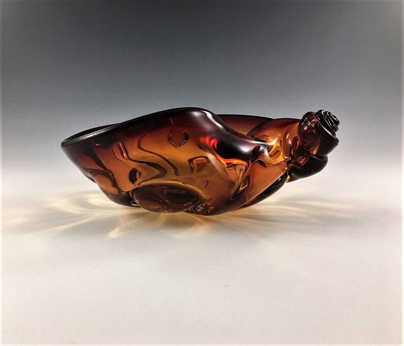 Vintage Amber Glass Snail Shell Ashtray Pipe or Cigar | Etsy