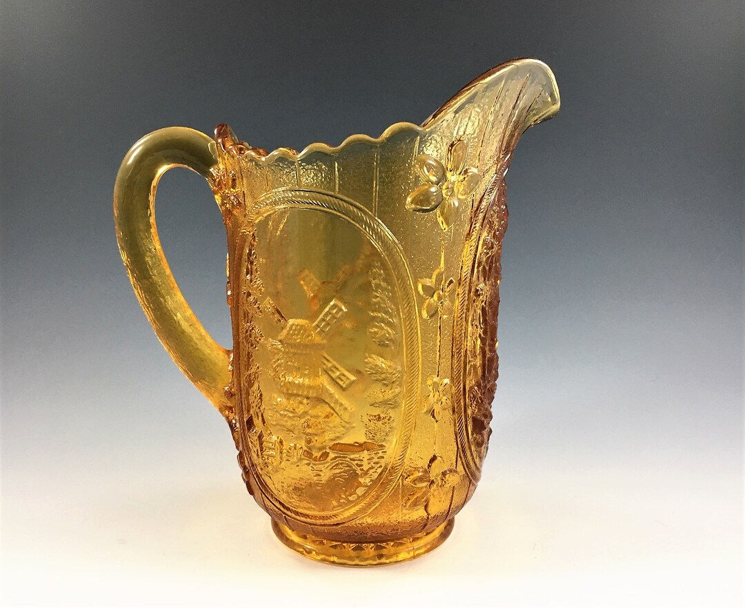 Imperial Glass Amber Pitcher - Windmill Pattern - 16 Ounce Pitcher - Etsy