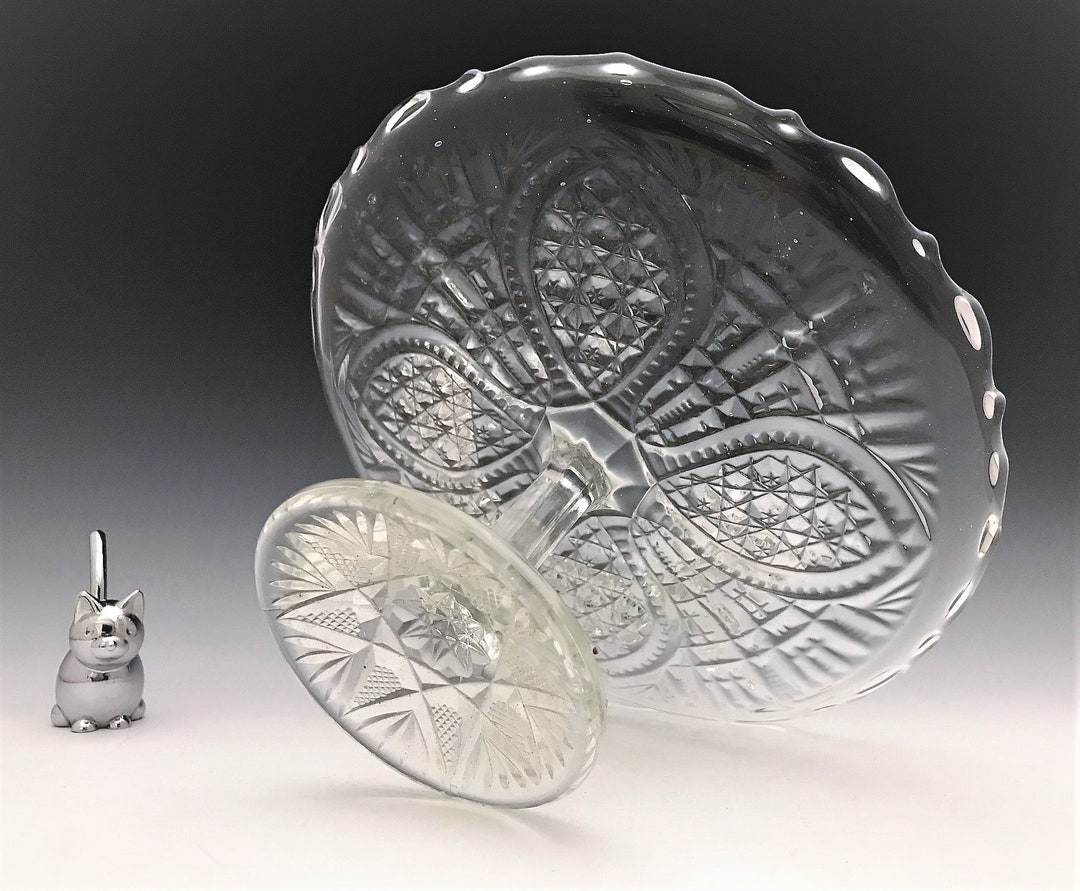 EAPG Cake Stand - John B. Higbee Glass - Fortuna Pattern - AKA Perkins ...