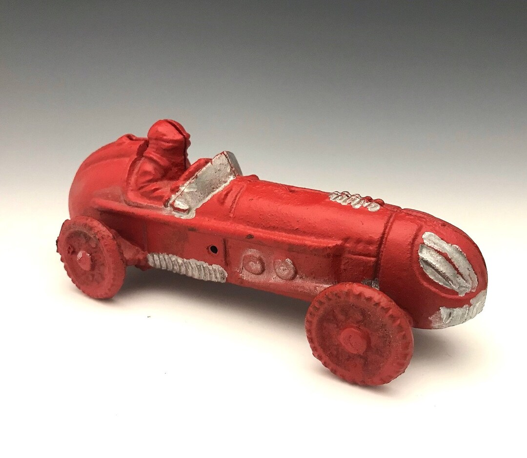 Cast Iron Toy Car Vintage Metal Racer - Etsy