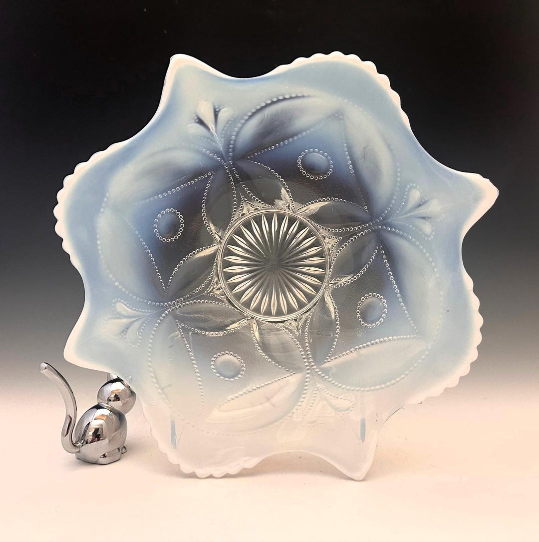 EAPG Bowl - Dugan Glass - Wheel and Block - Opalescent Glass - Early ...